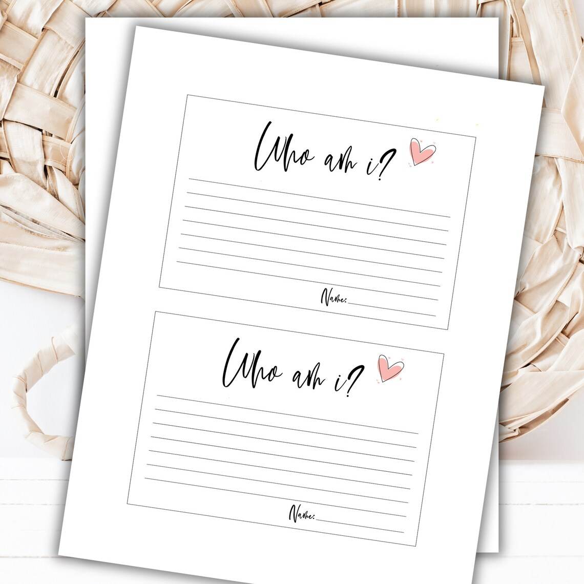 Minimalist Who Am I Sign and Cards Bridal Shower Game Wedding Shower ...