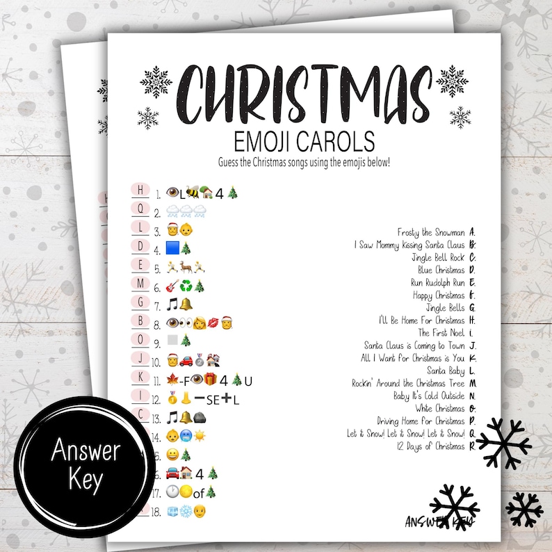 Christmas Songs Emoji Game | Christmas Gathering Game Night | Christmas ...