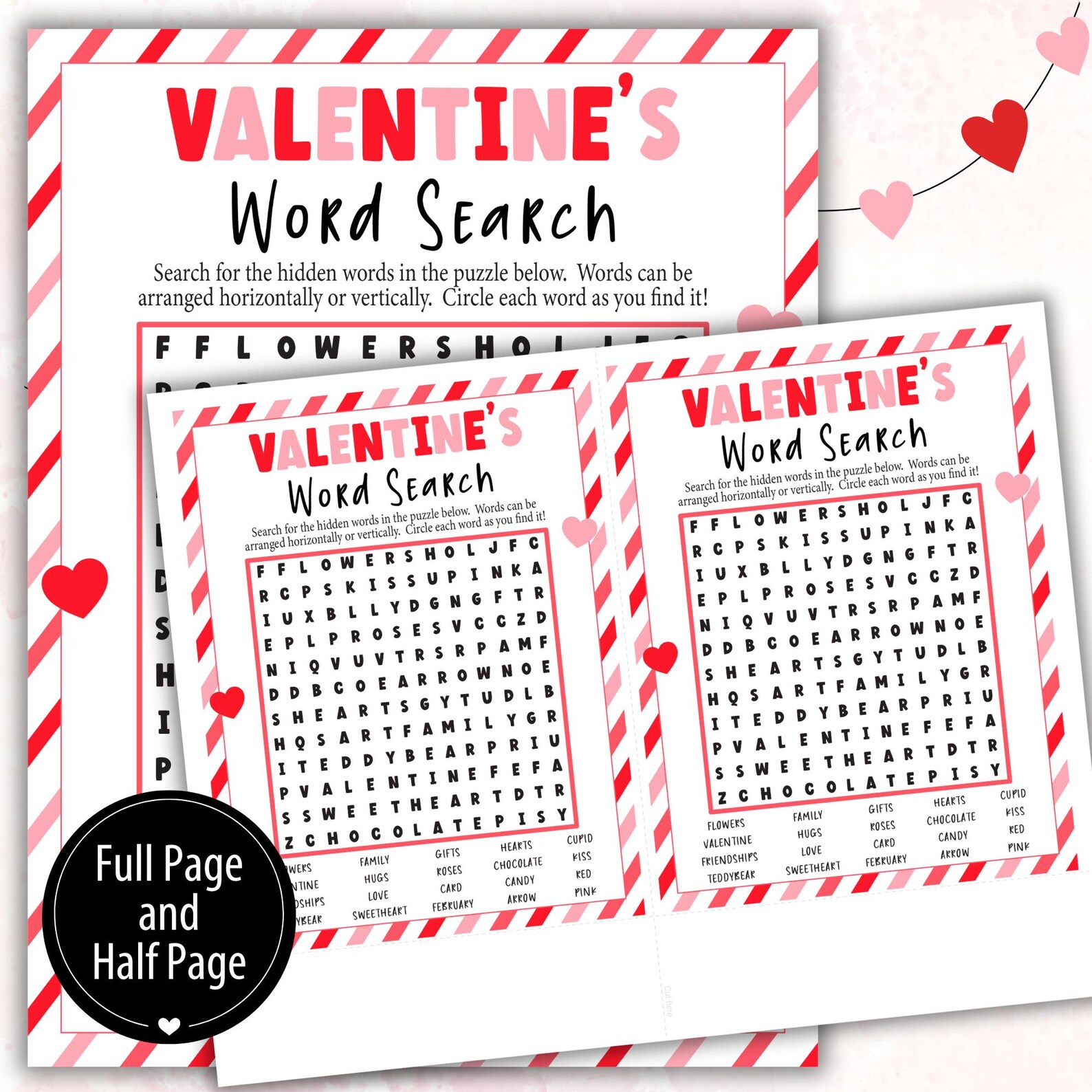 Fun Printable Valentine Word Search Game | Valentine Word Find Game for ...