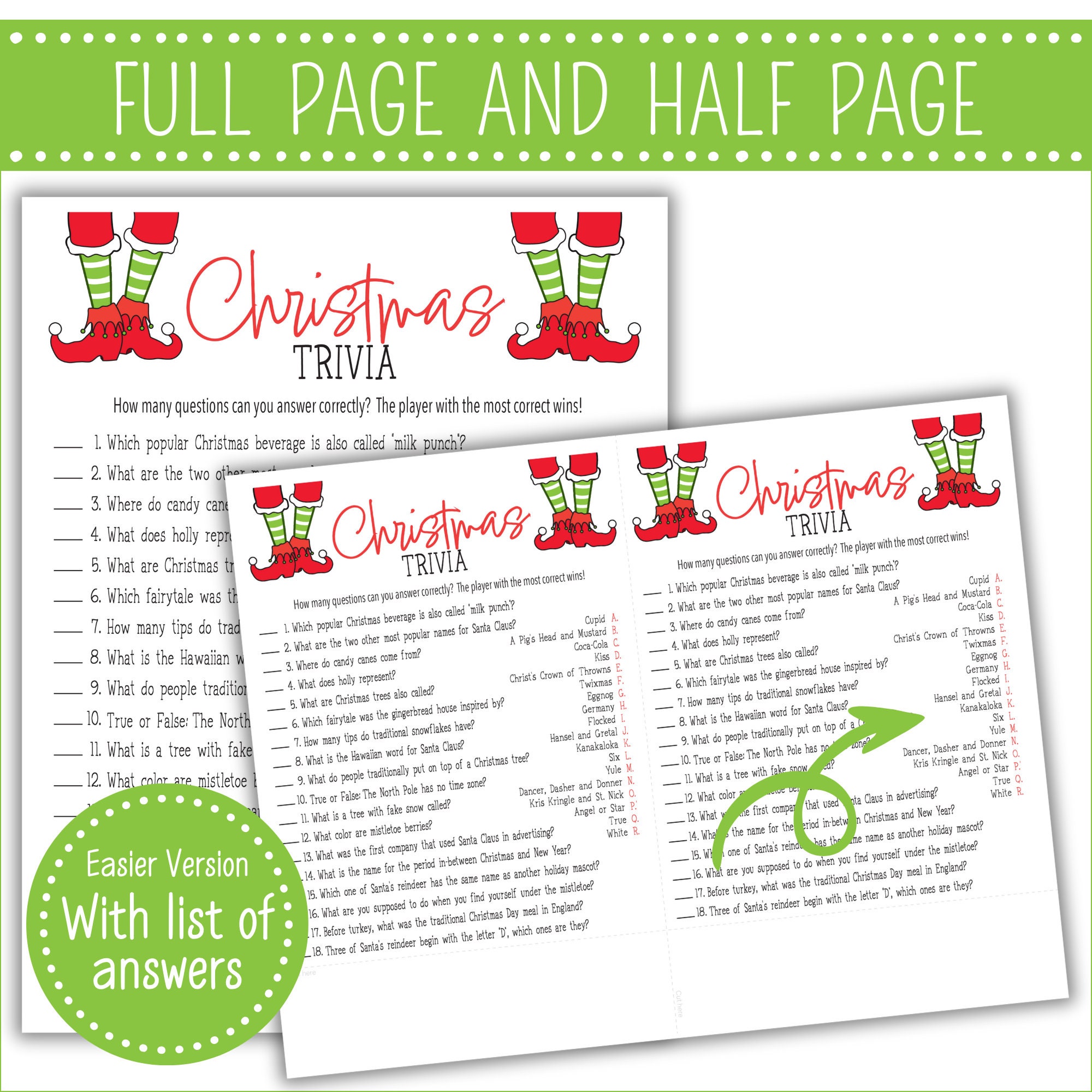 Christmas Printable Trivia Game | Christmas Gathering Game Night ...