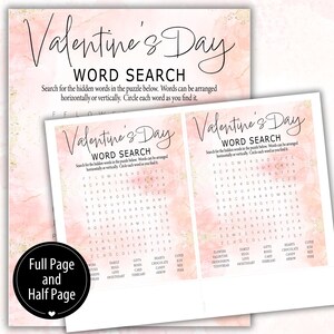 Fun Printable Valentine Themed Word Search | Valentines Party Instant ...