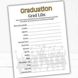 Editable Graduation Grad Libs Game Printable Graduation Party Activity ...