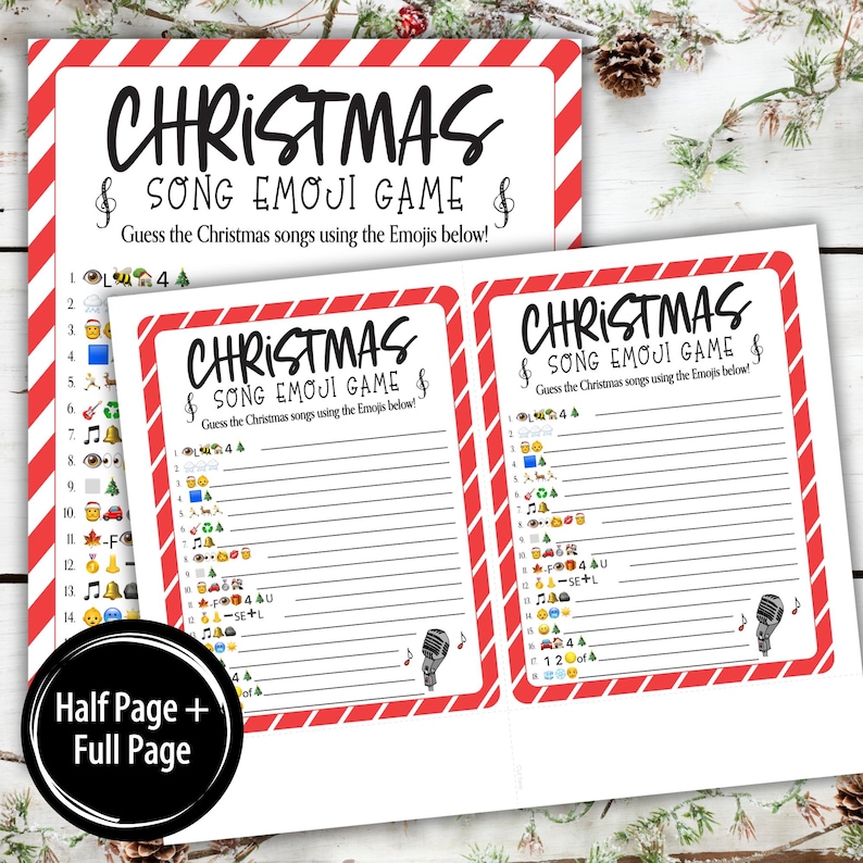 Christmas Songs Emoji Game With Border | Christmas Gathering Game Night ...