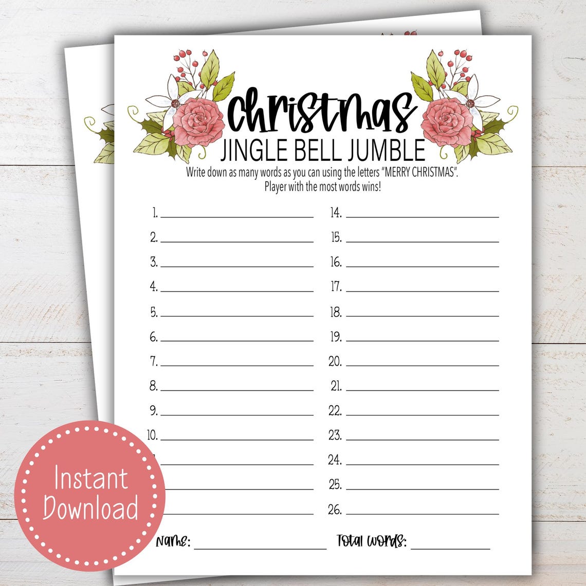 Christmas Word Game | How Many Words Can You Spell | Holiday Office ...