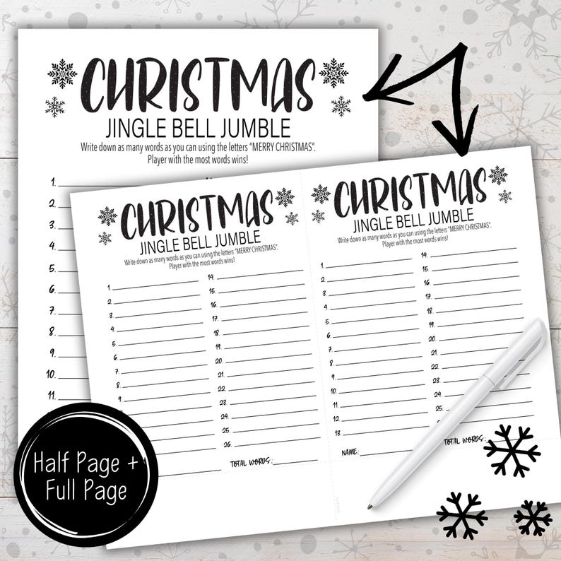 Christmas Word Game | How Many Words Can You Spell | Holiday Office ...