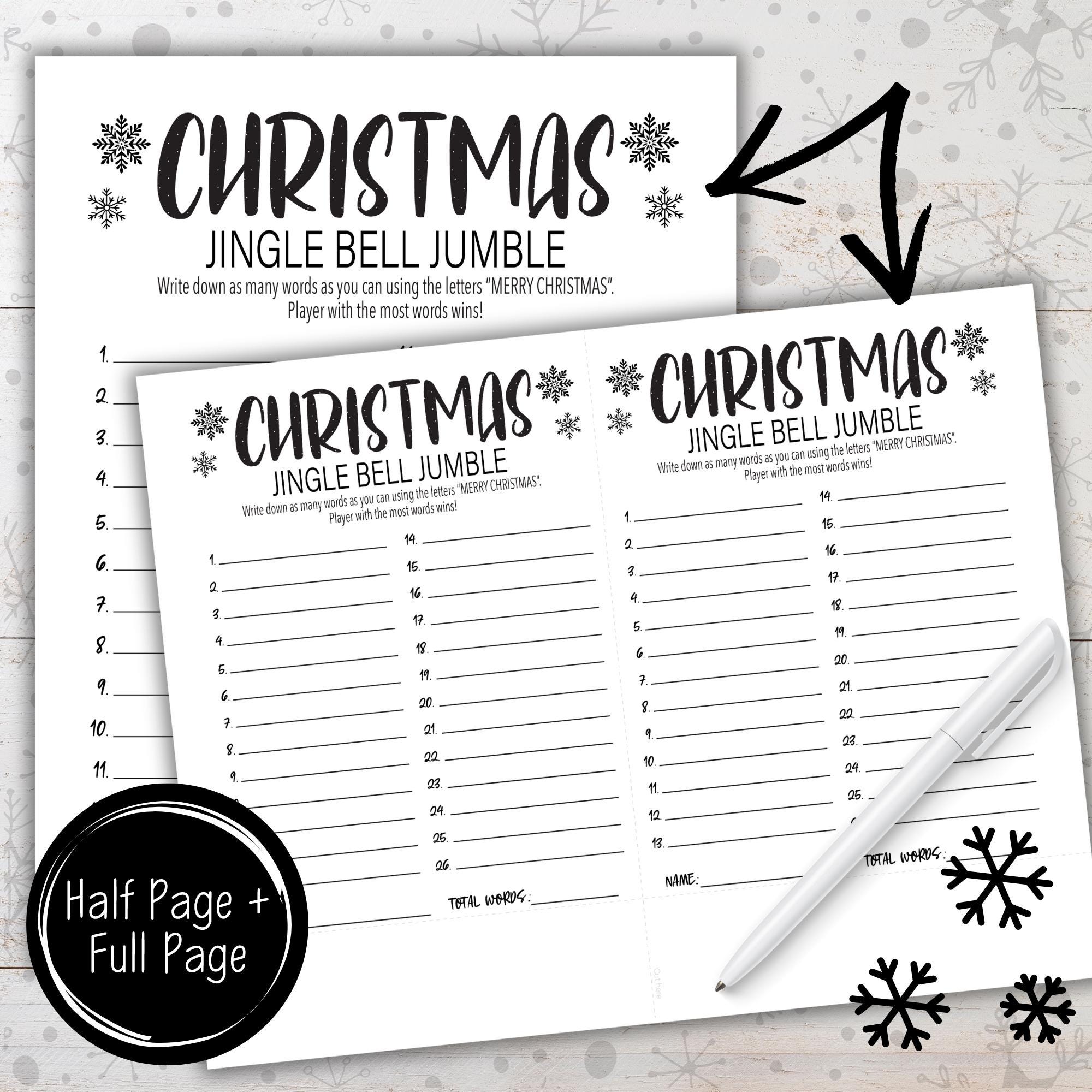 Christmas Word Game | How Many Words Can You Spell | Holiday Office ...