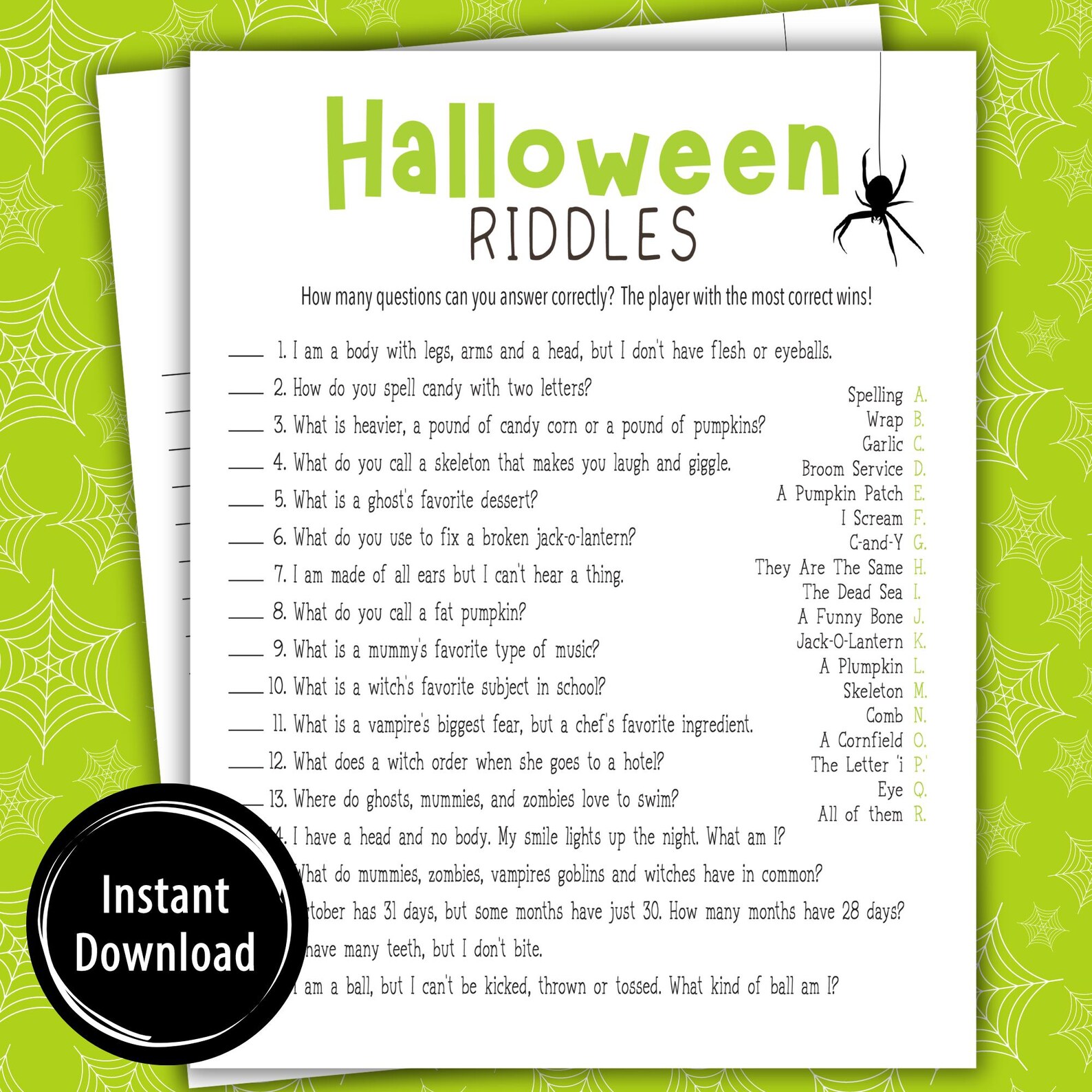 Halloween Riddles Game | Halloween Office Party Riddles Game ...