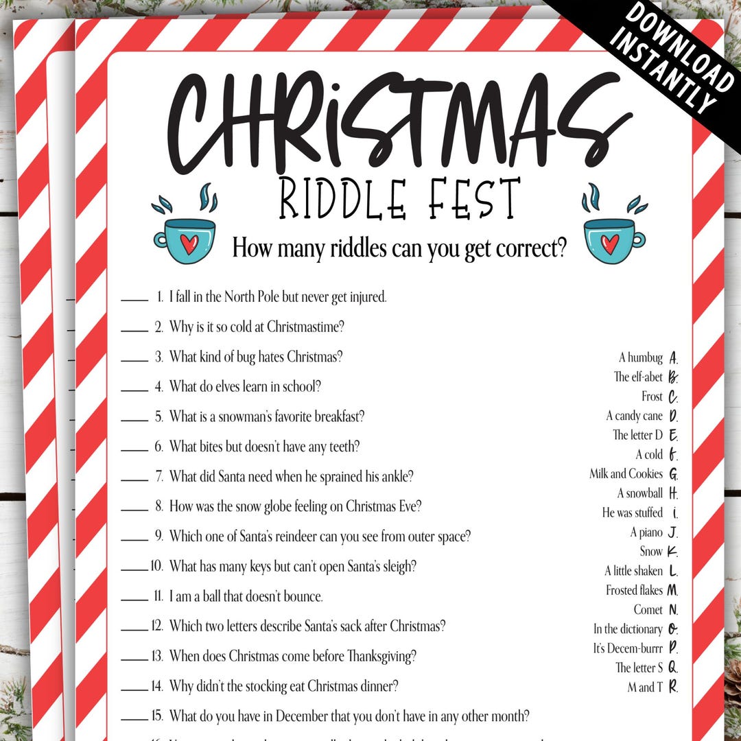Christmas Riddles Game | Riddle Fest Christmas Party Game | Family ...