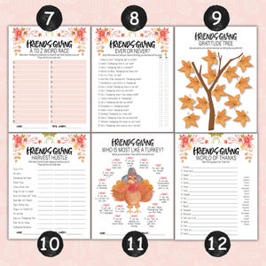 Friendsgiving Printable Game Bundle | Friendsgiving Printable Games ...