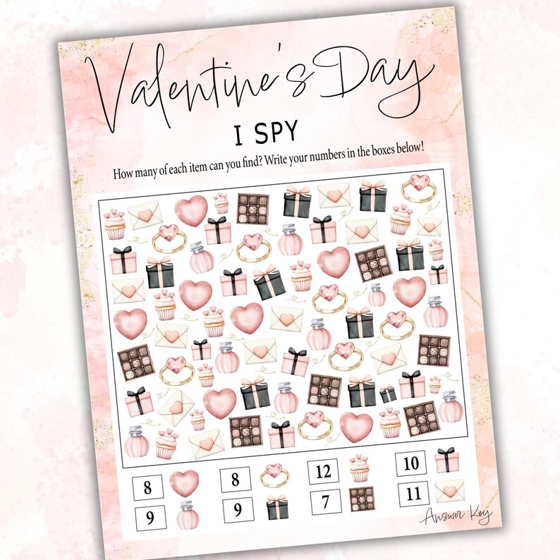 Fun Printable Valentine I SPY Search | Find the Valentine Pictures ...