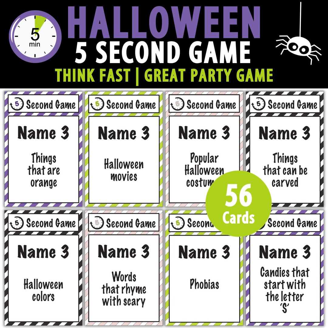 Halloween 5 Second Game | Office Party Halloween Game | Family ...