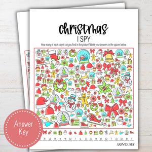 Christmas I Spy Christmas Printable Game Find the Pictures Holiday ...