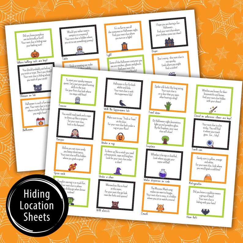 Indoor Halloween Treasure Hunt for Kids Halloween Scavenger Hunt With ...