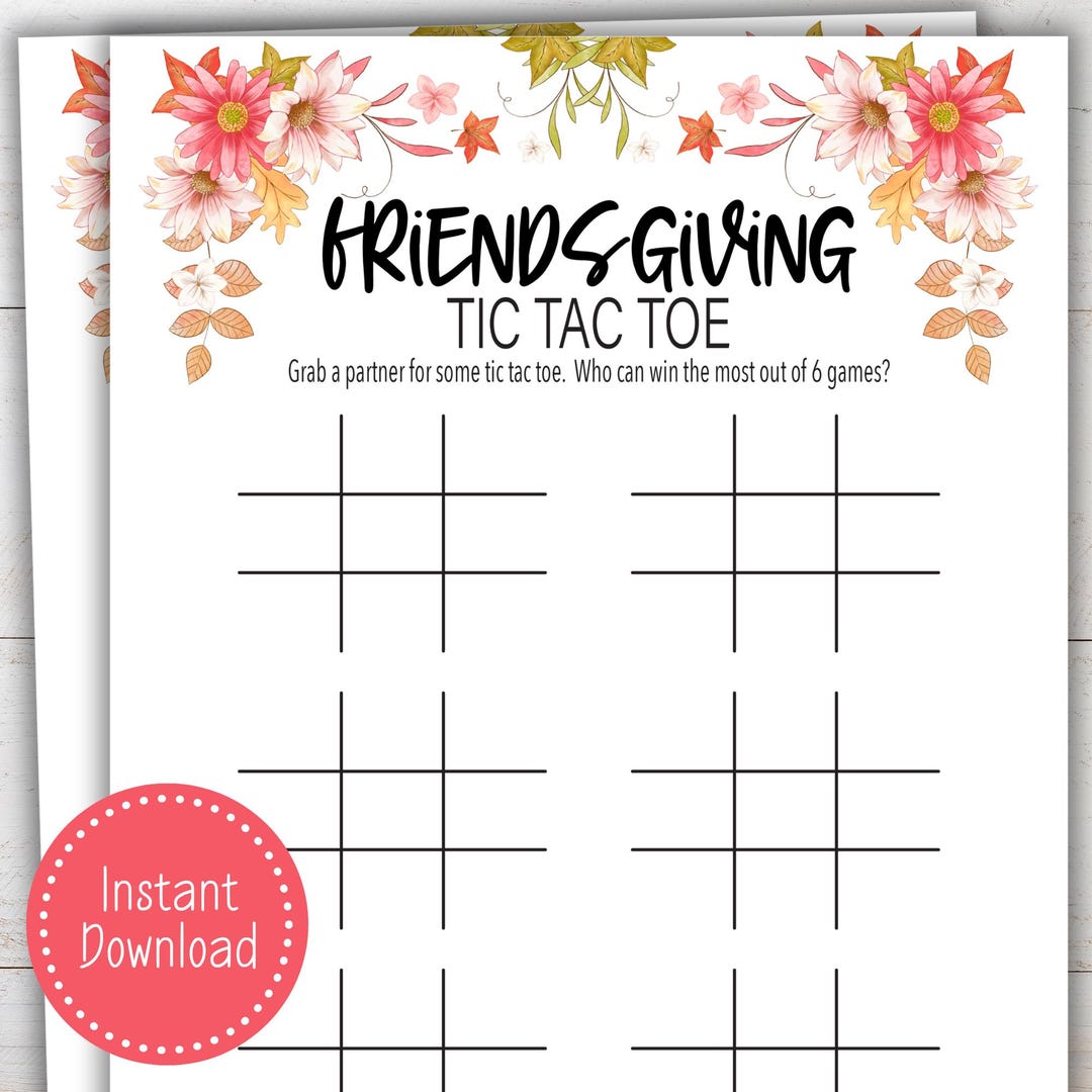 Friendsgiving Tic Tac Toe Game | Holiday Office Party Games ...