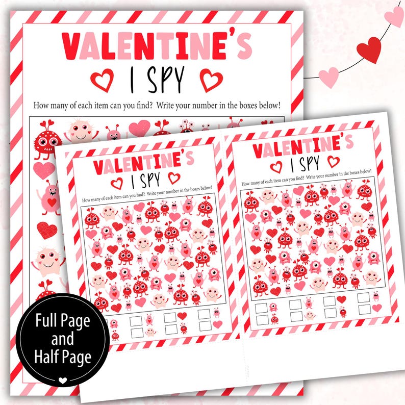 Fun Printable Valentine I SPY Search | Valentine Search and Find Game ...