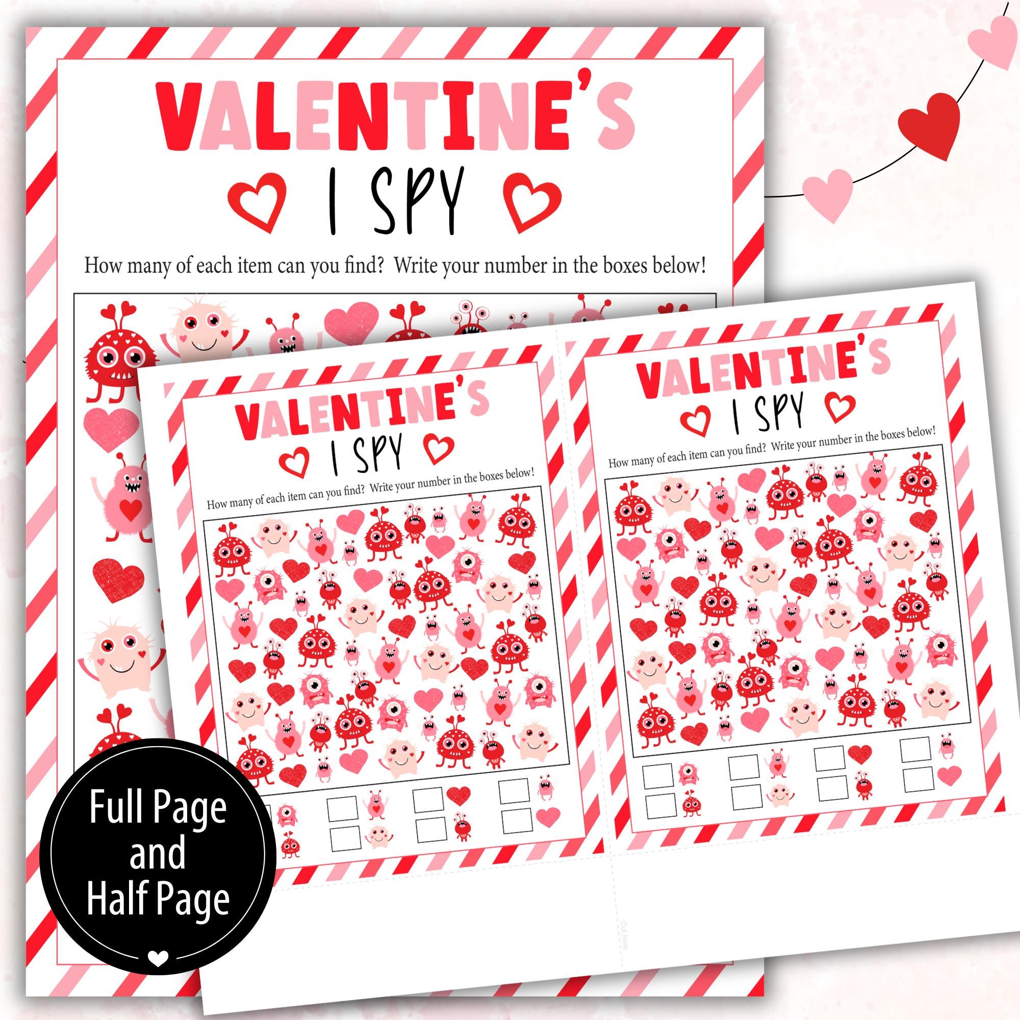 Fun Printable Valentine I SPY Search | Valentine Search and Find Game ...