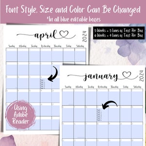 2024-2025 Portrait Printable Calendar Template Family Organizer Monthly ...