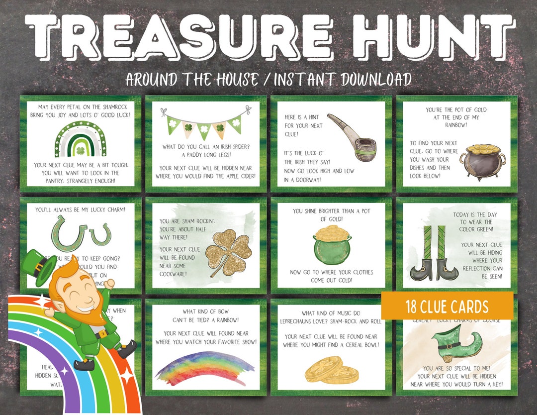 St Patricks Day Scavenger Hunt for Kids Fun Indoor Treasure - Etsy