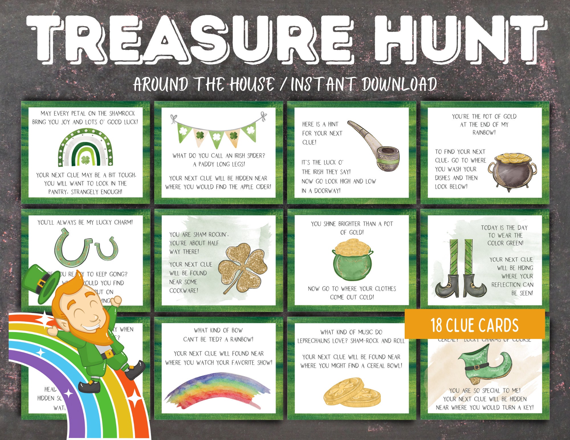 St Patricks Day Scavenger Hunt for Kids Fun Indoor Treasure - Etsy