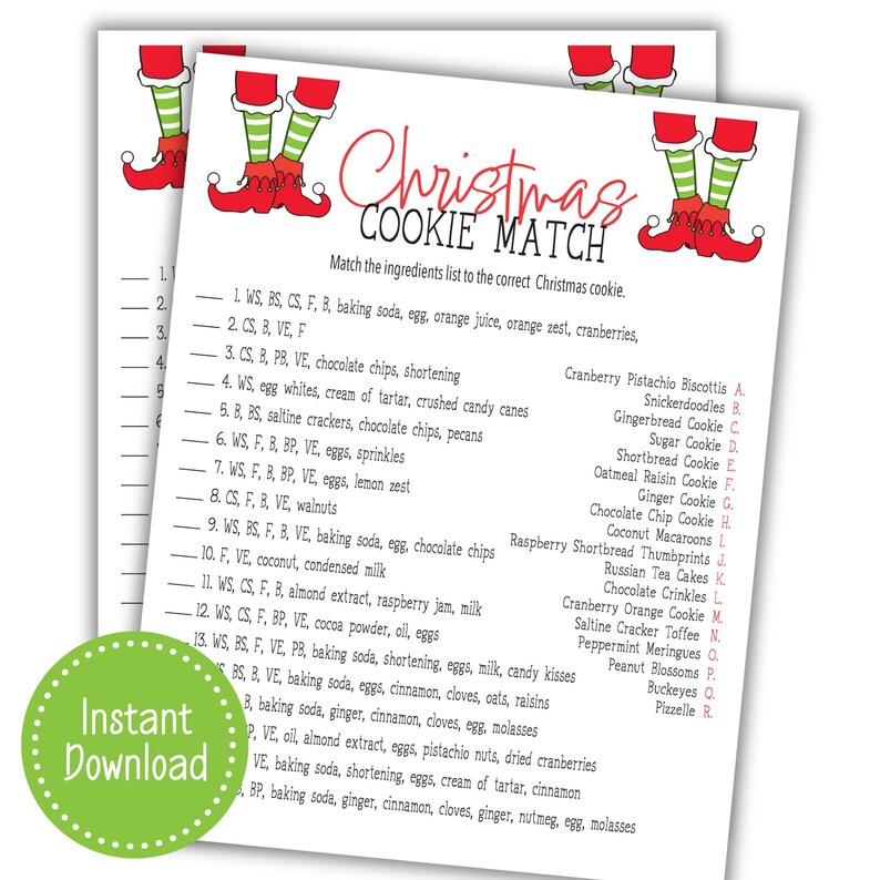 Christmas Cookie Match Game | Christmas Cookie Recipe Game | Christmas ...