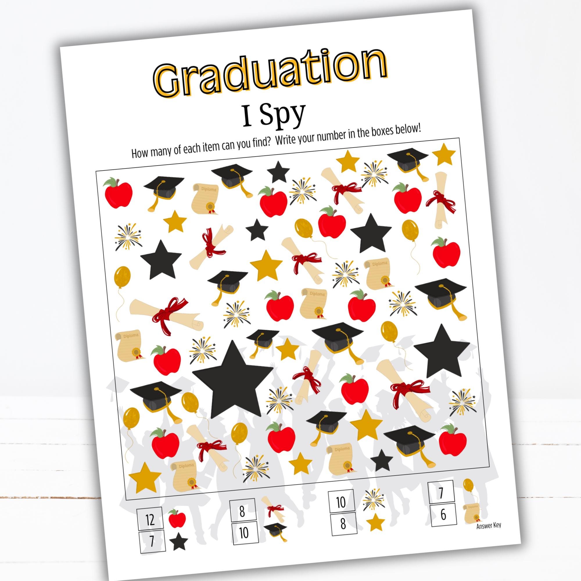 Editable Graduation I Spy Game Printable Grad Party Activity Fun ...