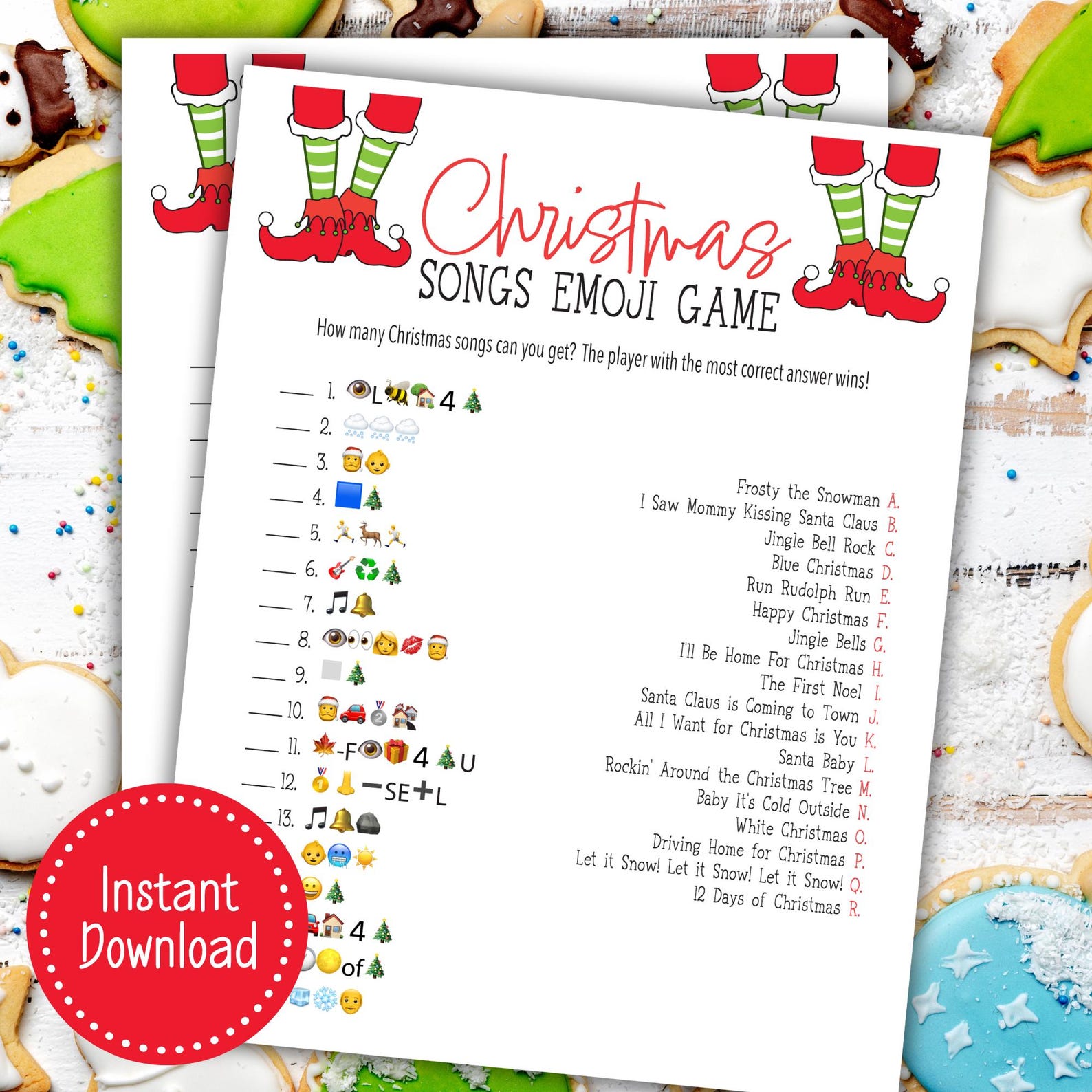 Christmas Songs Emoji Game | Christmas Gathering Game Night | Christmas ...