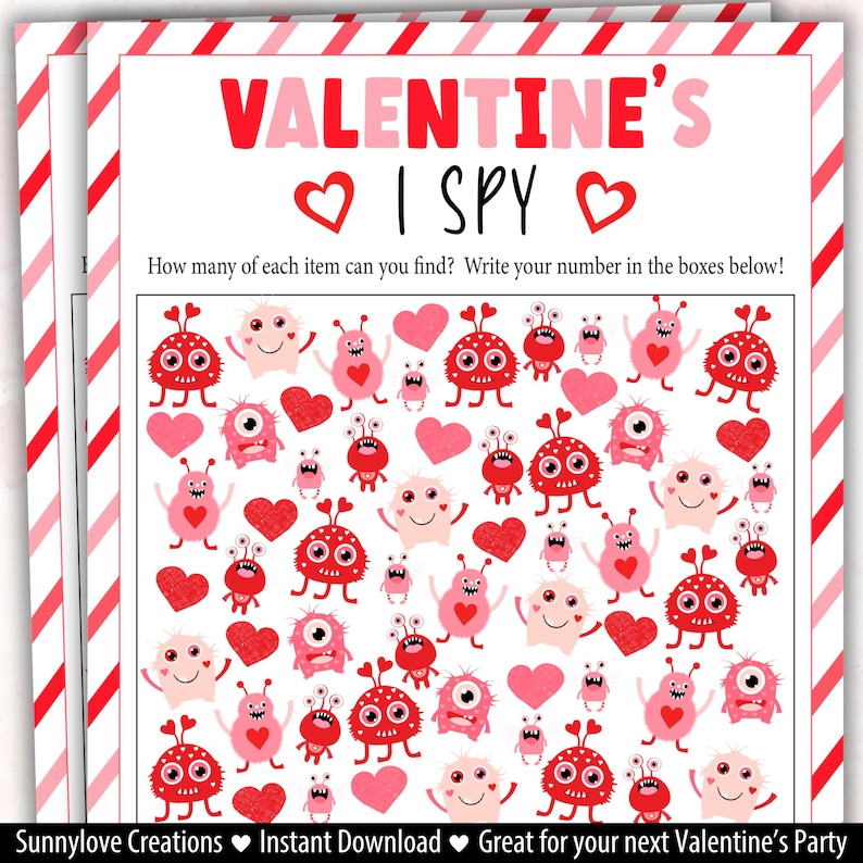 Fun Printable Valentine I SPY Search | Valentine Search and Find Game ...