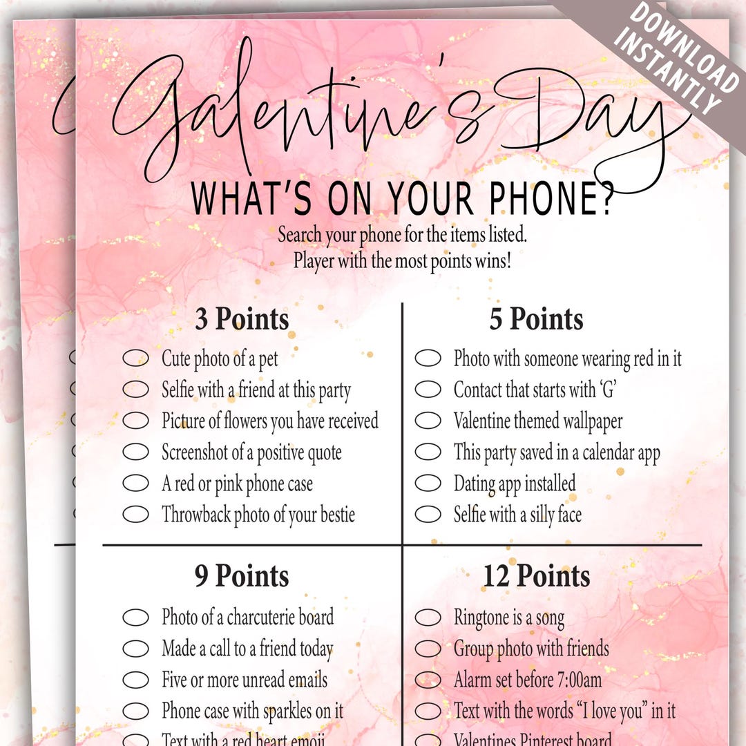 Galentines Party Whats on Your Phone Game | Galentines Day Printable ...