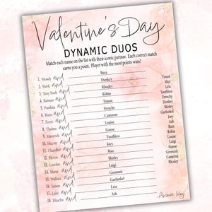 Valentines Match Famous Pairs Game | Match the Iconic Dynamic Duos ...