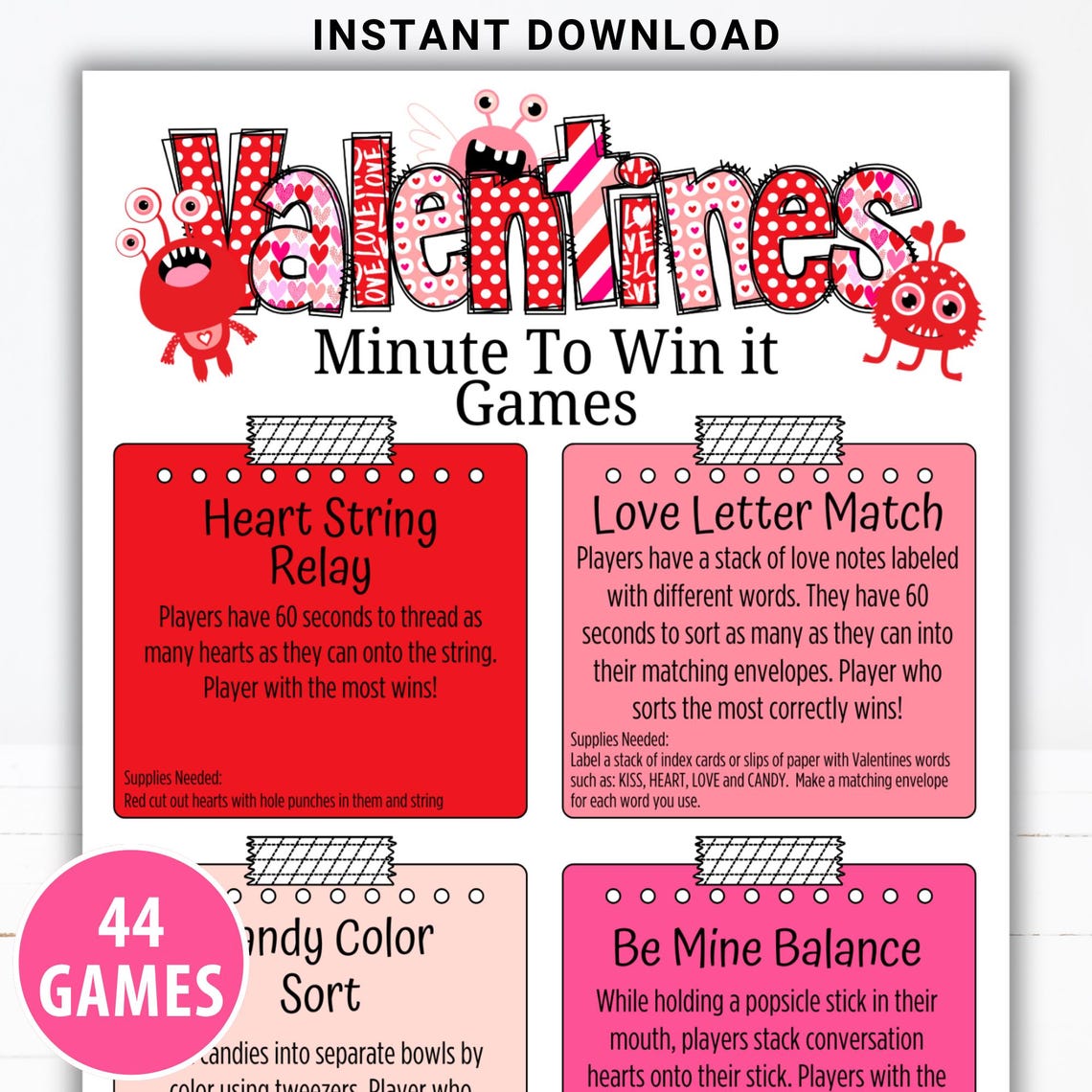 Valentine Minute to Win It Games | Fun Printable Valentine Party Games ...