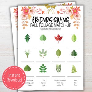 Friendsgiving Leaf Match Game | Match the Leaf With the Tree ...
