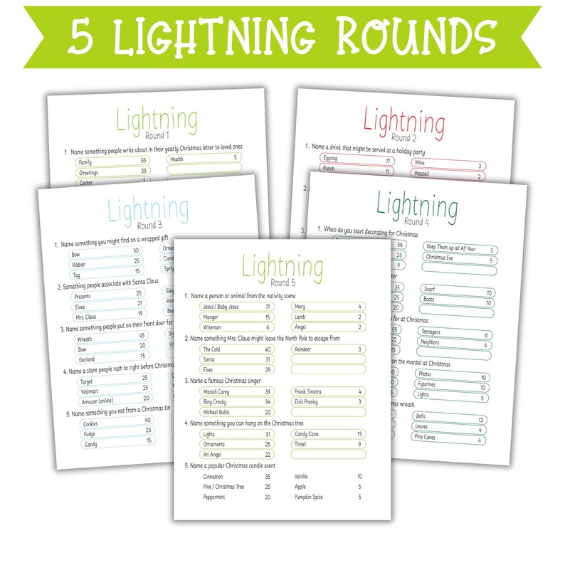 Christmas Friendly Feud Game Printable | Holiday Party Game for ...