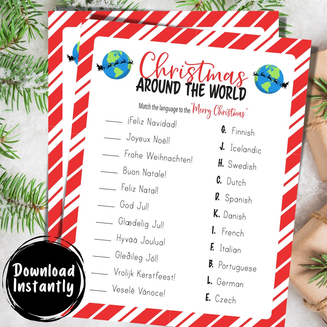 Christmas Around the World Game for Office Party Family Christmas ...