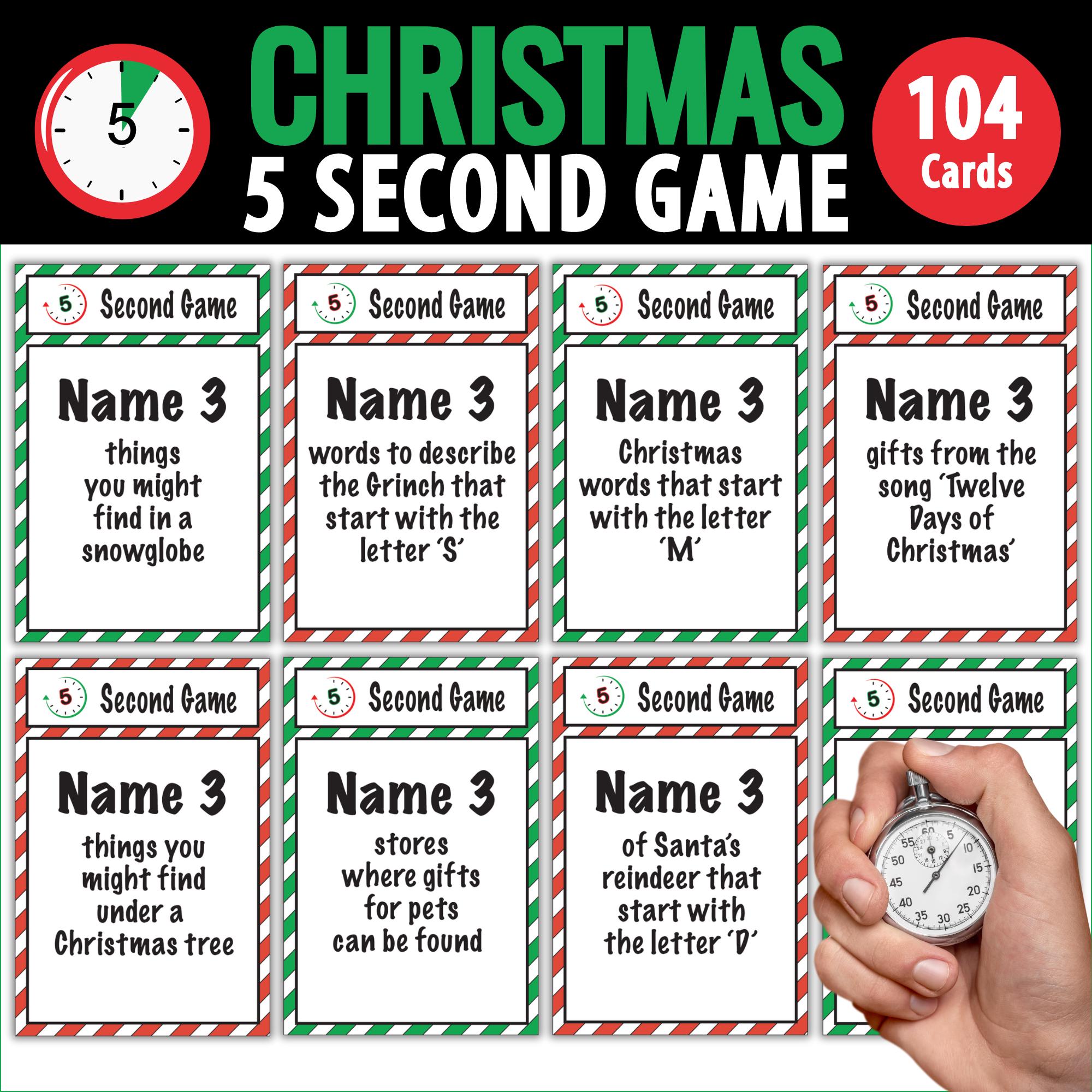 Christmas 5 Second Game | Office Party Christmas Game | Family ...