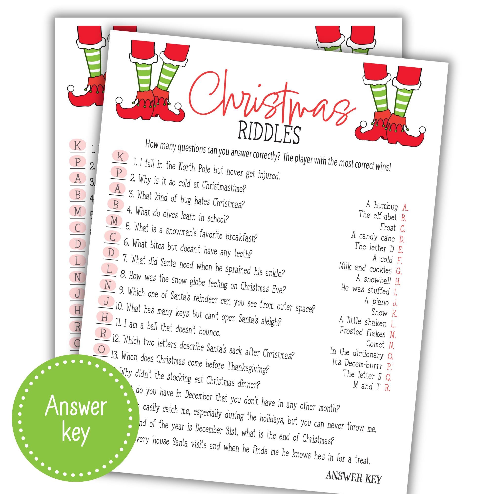 Fun Christmas Riddles | Holiday Office Party Games | Christmas ...