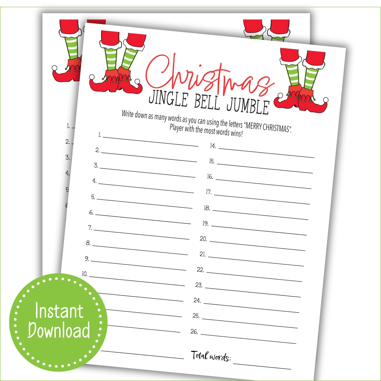 Christmas Word Game | How Many Words Can You Spell | Holiday Office ...