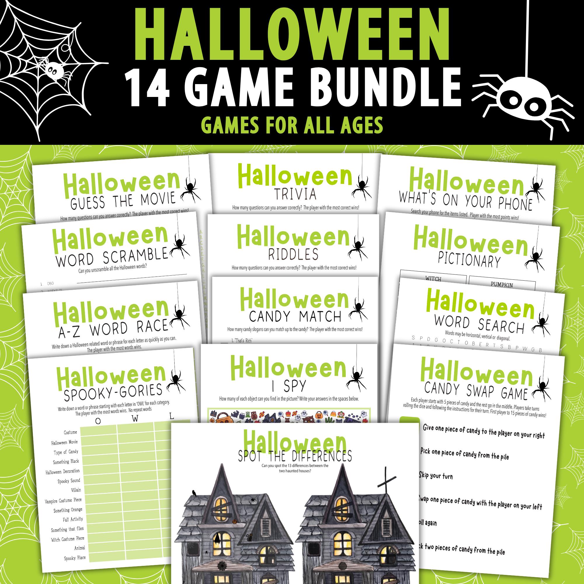 Halloween Game Bundle for All Ages | Classroom Halloween Printable ...