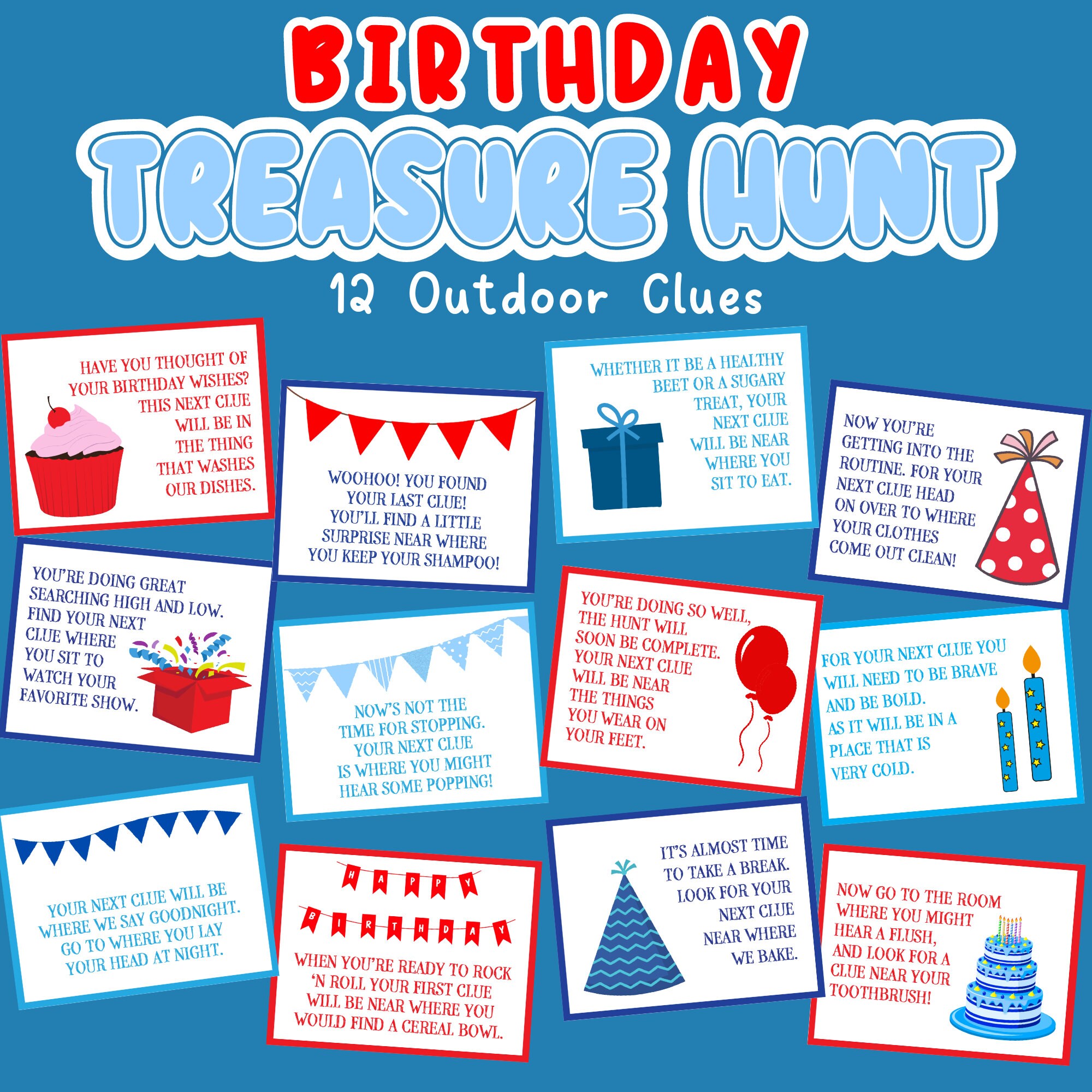 Birthday Scavenger Hunt, Birthday Party Games, Printable Birthday ...