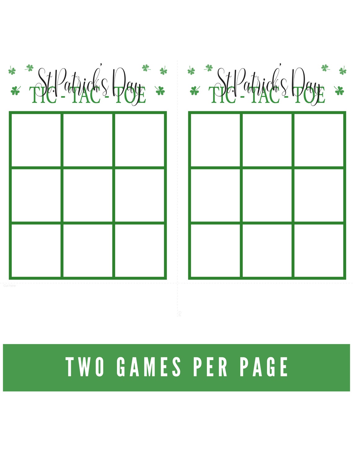 St Patricks Day Tic-tac-toe St Patricks Day Games St - Etsy