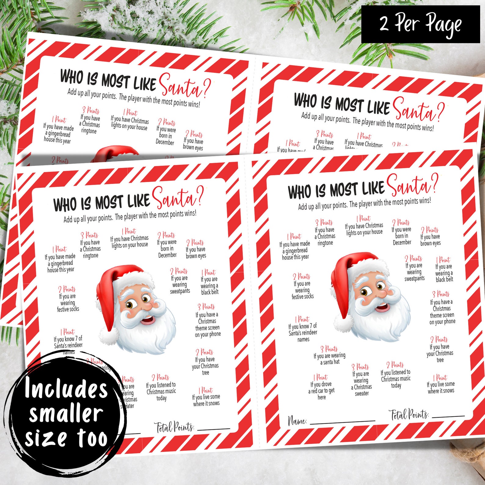 Christmas Who is Most Like Santa Game for Office Party Family Christmas ...