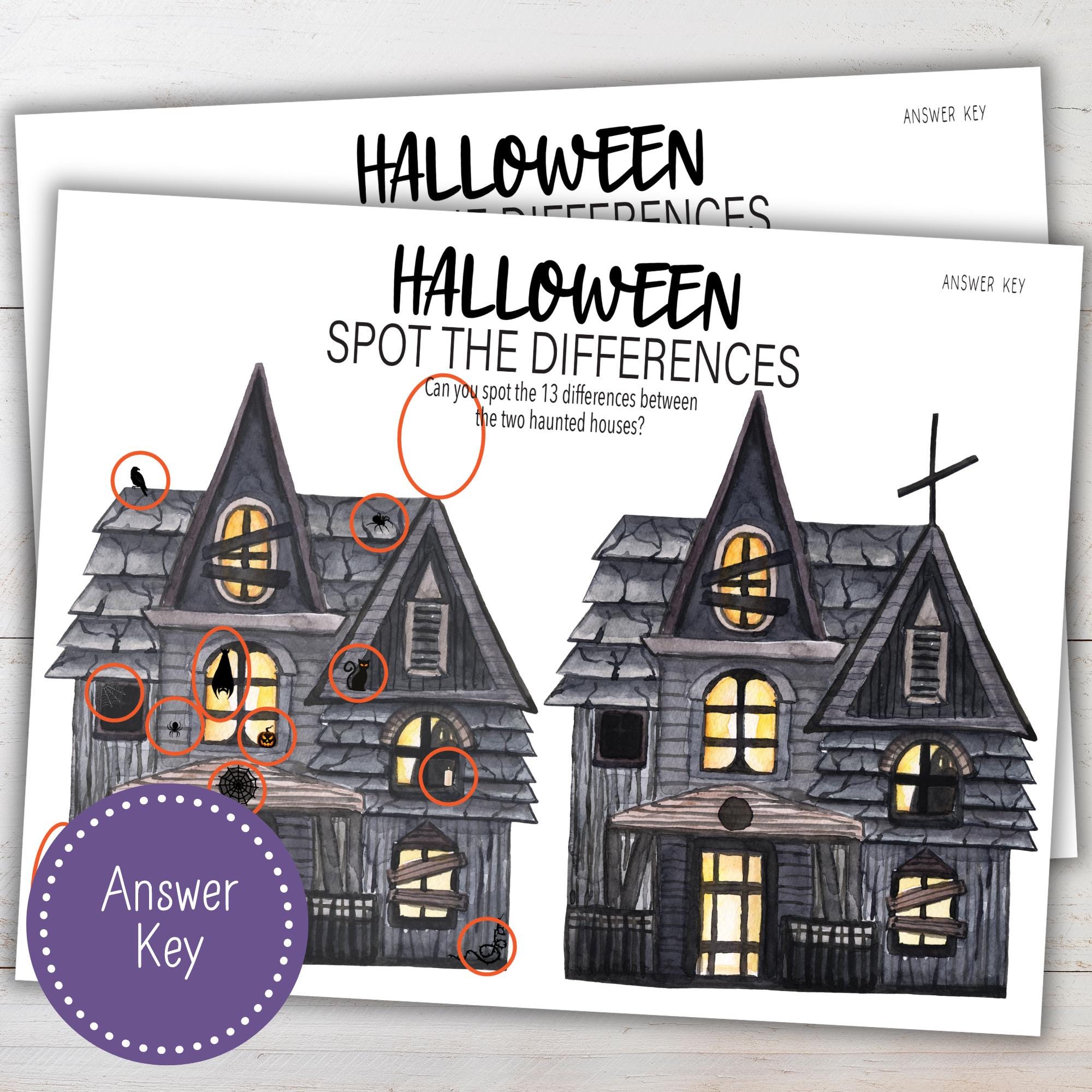 Spooky Halloween Spot the Differences Game | Halloween Office Party ...