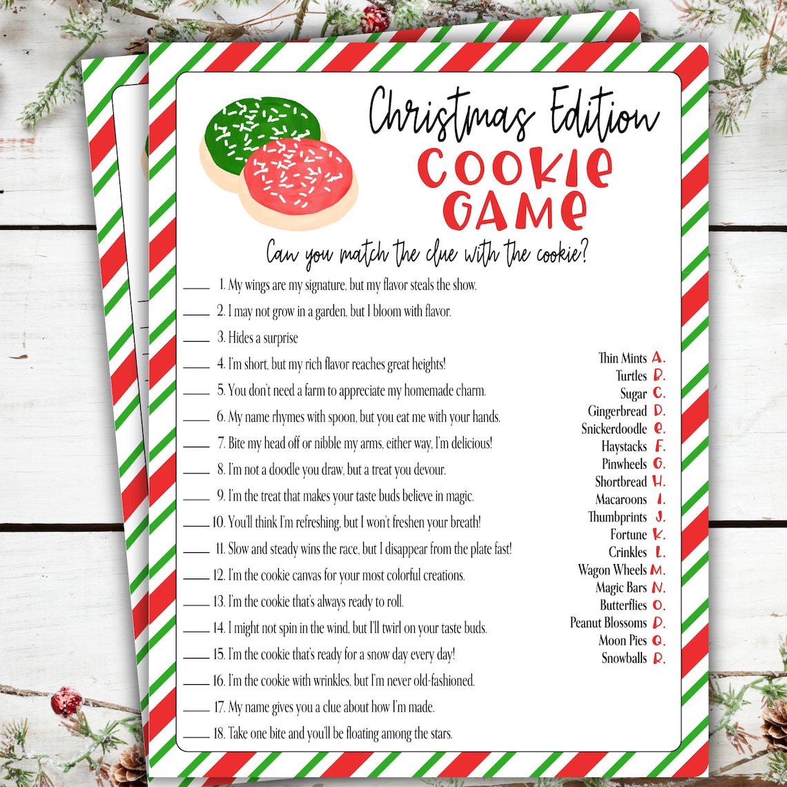 Christmas Edition Cookie Match Game | Christmas Cookie Clues | Office ...