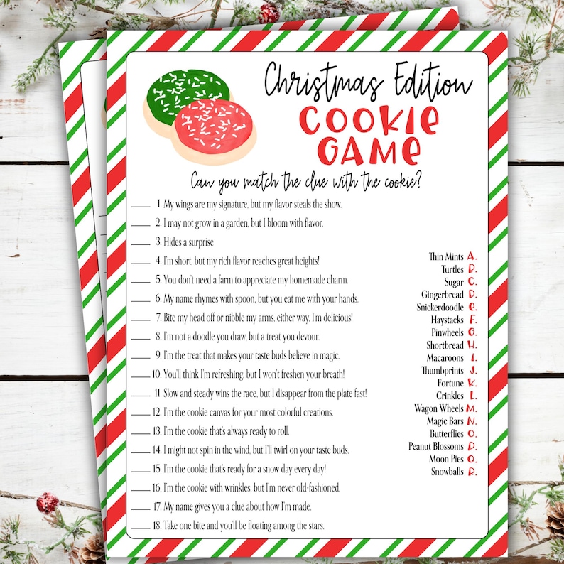 Christmas Edition Cookie Match Game | Christmas Cookie Clues | Office ...