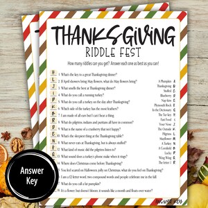 Thanksgiving Riddles Printable Game With Border | Thanksgiving ...