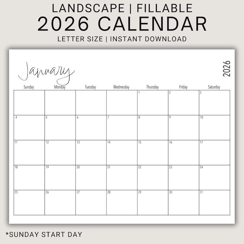 Daily Fillable Calendar - Etsy