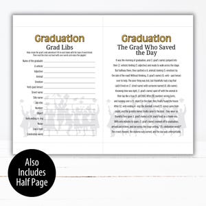 Editable Graduation Grad Libs Game Printable Graduation Party Activity ...
