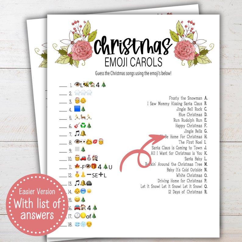 Christmas Songs Emoji Game | Christmas Gathering Game Night | Christmas ...