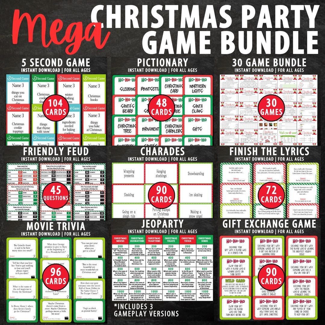 Christmas Party Game Bundle | Classroom Christmas Party Games | Office ...