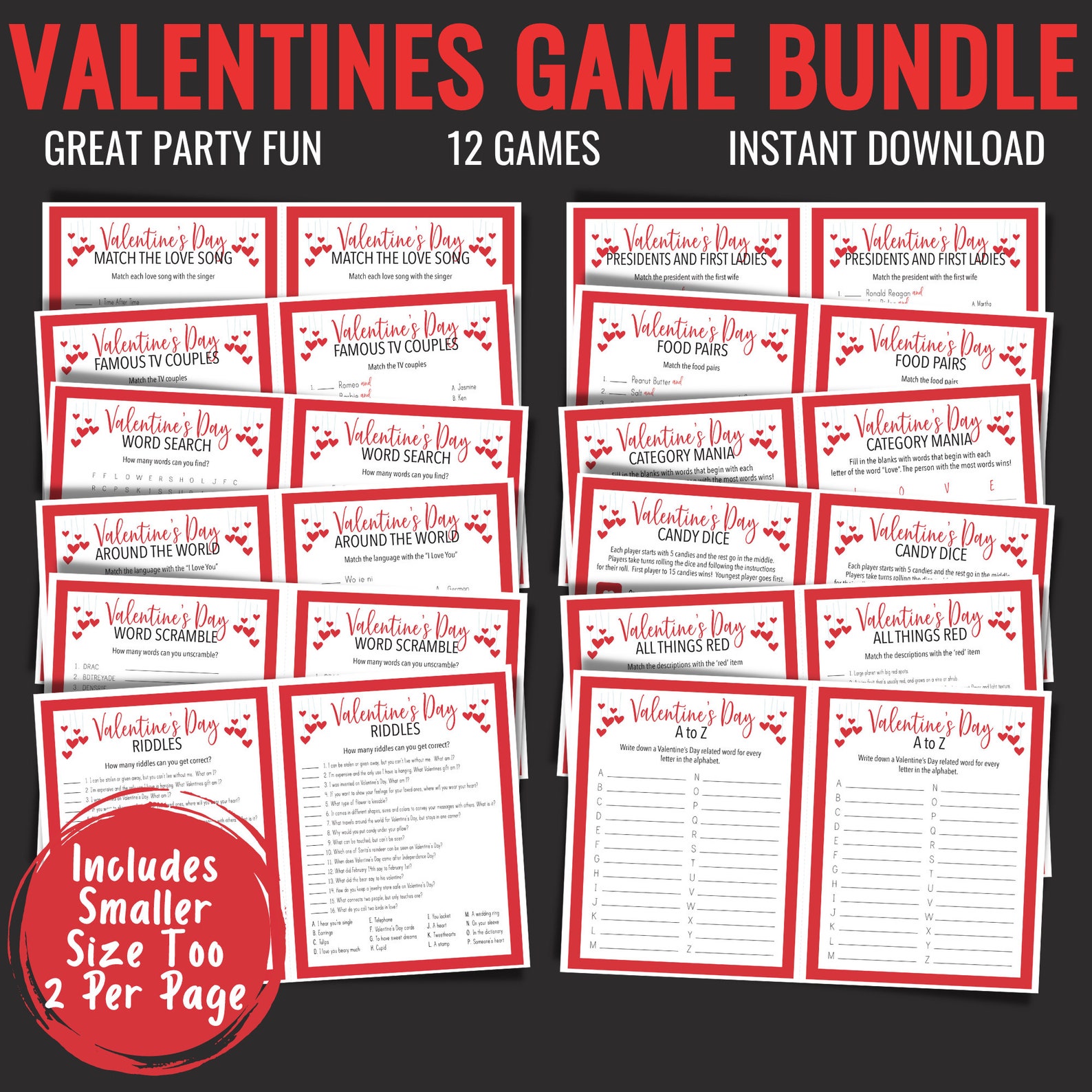 Valentines Day Game Bundle | Galentines Party Games | Classroom Games ...
