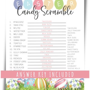 Easter Printable Games, Easter Candy Scramble, Printable Kids Games ...